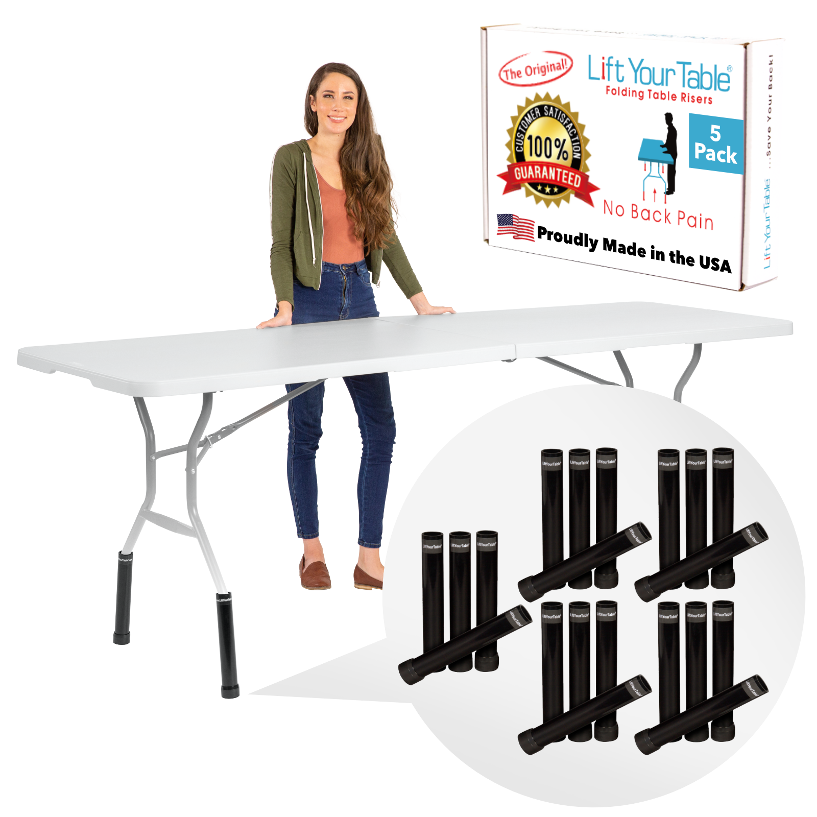 The Original Folding Table Riser – Lift Your Table® folding table ...